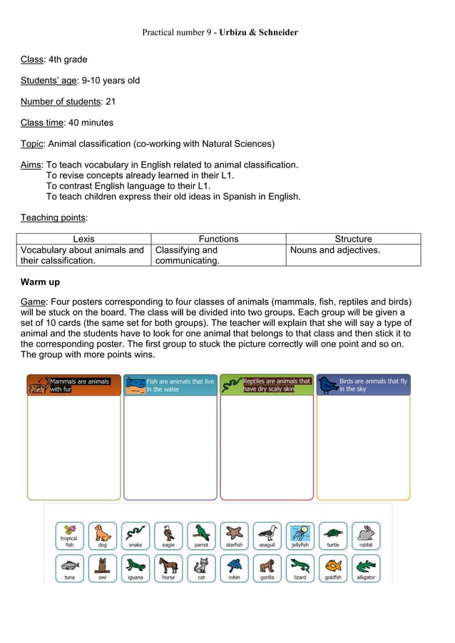 CLIL class - Animals | DOCX | Pets