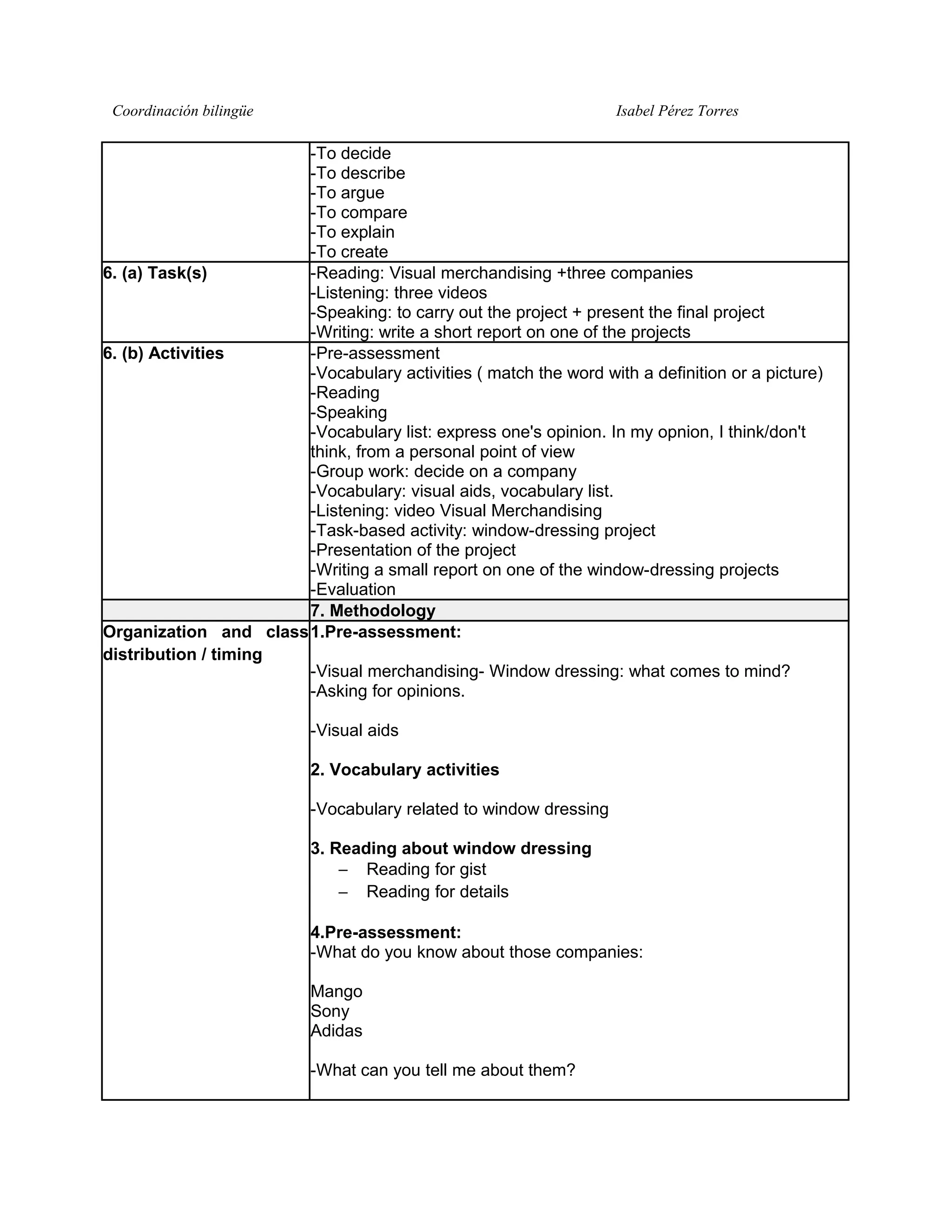 Clil didactic unit | DOC