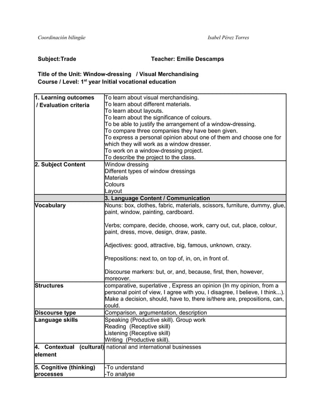 Clil didactic unit | PDF