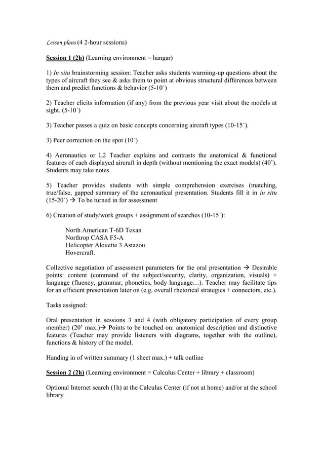CLIL Didactic unit for Aerospatial Vehicles Dpt. | PDF