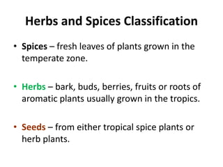 Spices and Herbs Lecture | PPTX