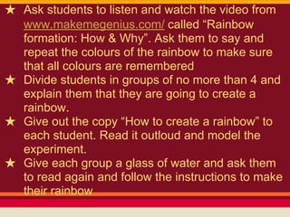 Clil lesson plan: Rainbows | PPT