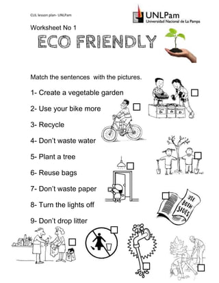 CLIL lesson plan- "Environmental Awareness" | DOCX