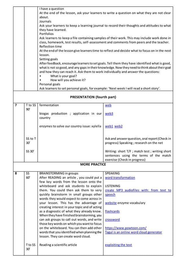 Clil lesson plan about enzymes (e lab for clil) Giuseppe Venturi ...