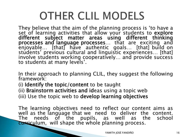 CLIL lesson planning | PPTX | Workshops and Classes | Hobbies & Interests