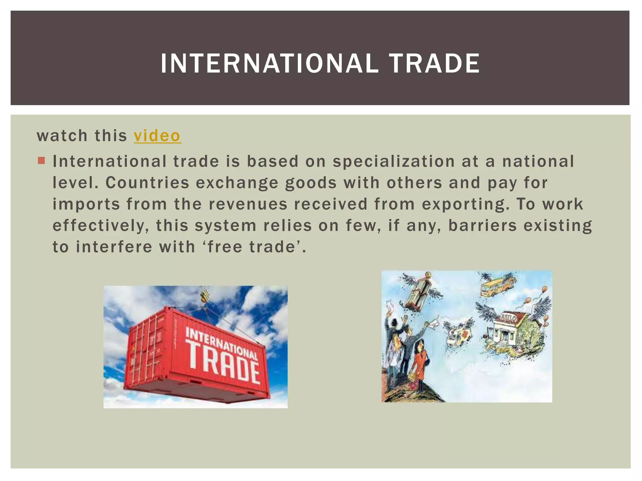 Clil lessons about international trade | PPTX