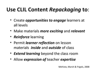 Creating Dynamic Clil EFL Materials presentation | PPT
