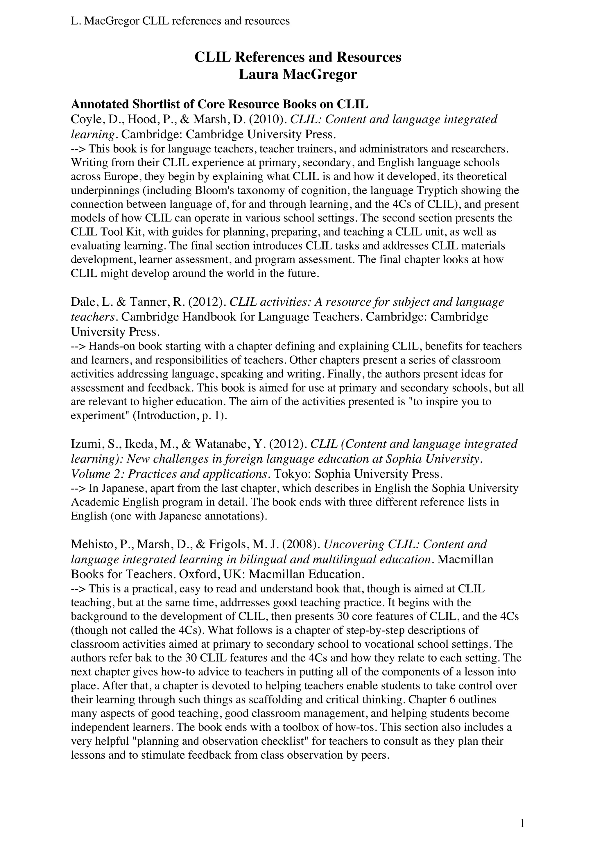 CLILresources macgregor | PDF