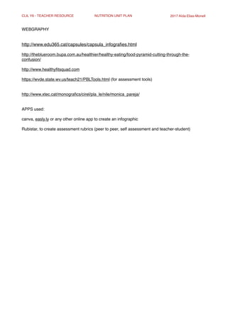 Nutrition unit - CLIL | PDF