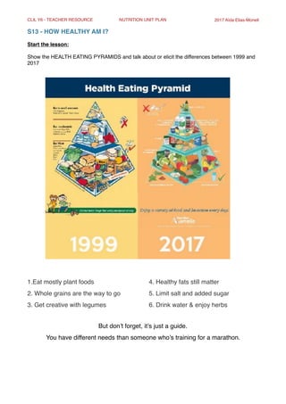 Nutrition unit - CLIL | PDF