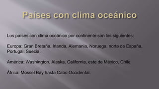 Clima Oceánico | PPTX