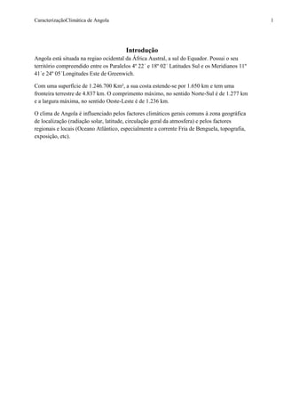 Clima de angola | DOCX