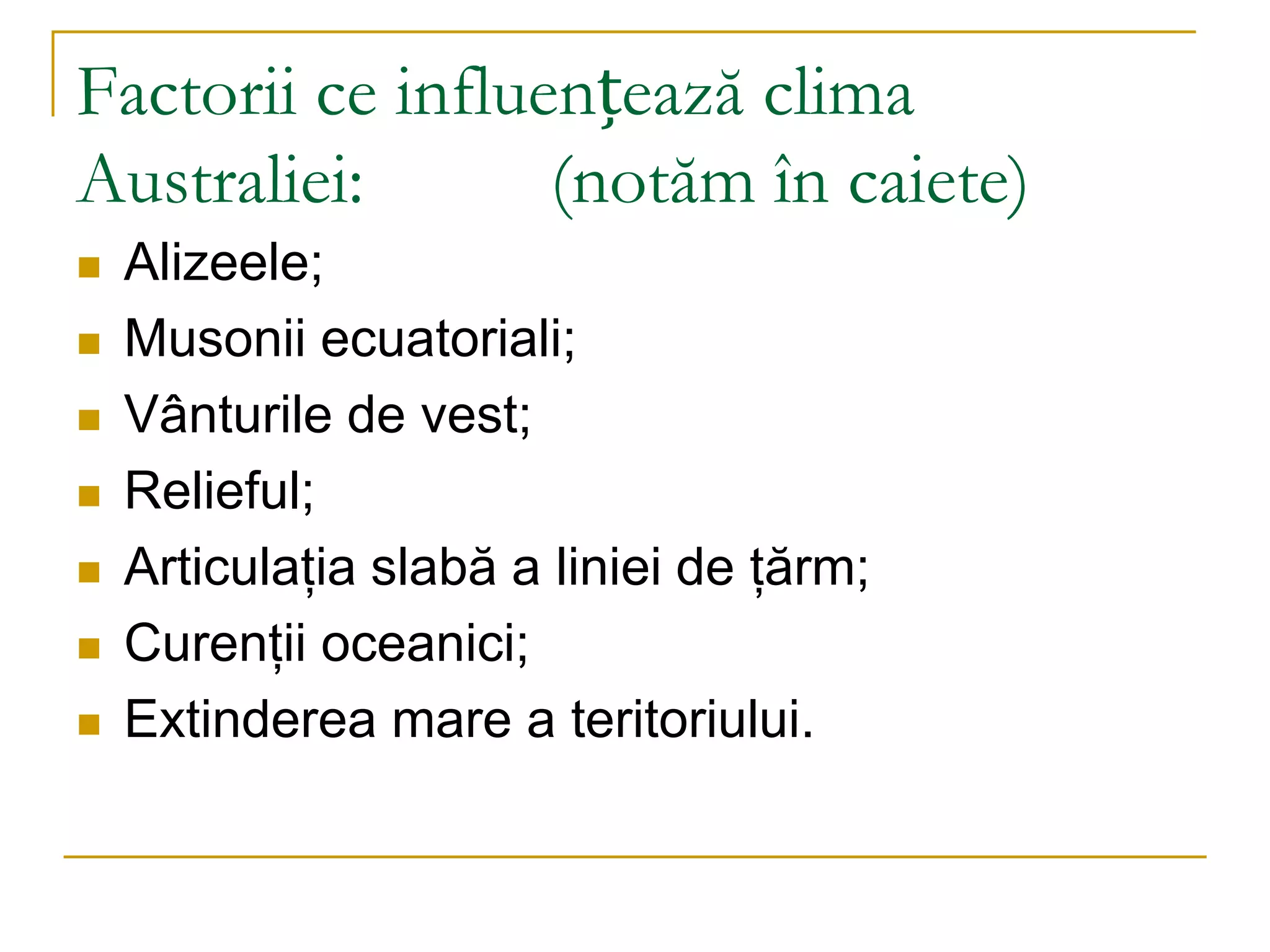 Clima si apele Australiei | PPT