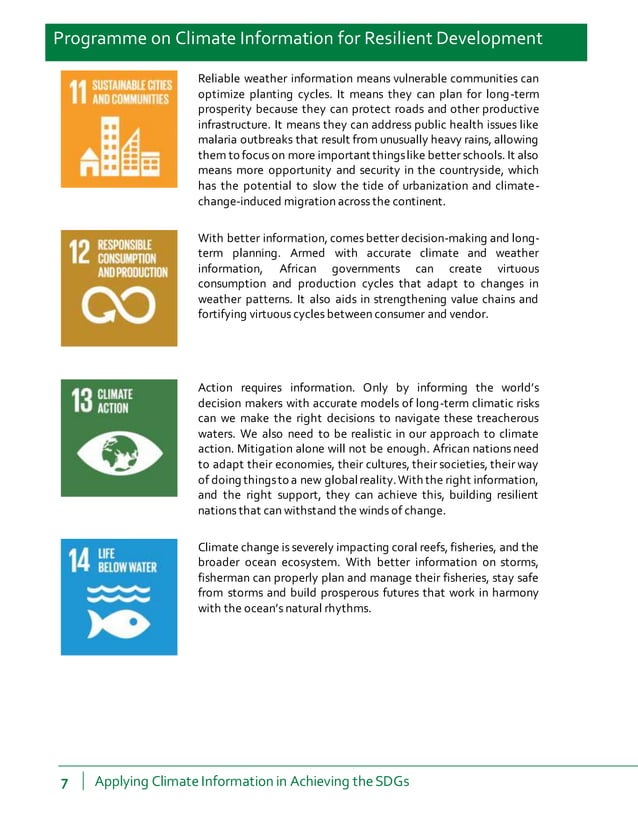 Applying Climate Information to Achieve the Sustainable Development ...