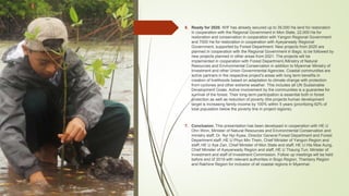 Climate action through mangrove afforestation &restoration in Myanmar | PPT