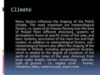 Climate and precipitation in Poland | PPTX