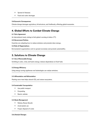 Comprehensive Overview of Climate Change: Causes, Impacts, and Global ...