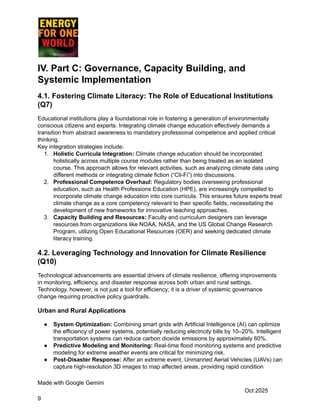 Climate Change- Adaptation and Resilience Discussion Framework | PDF