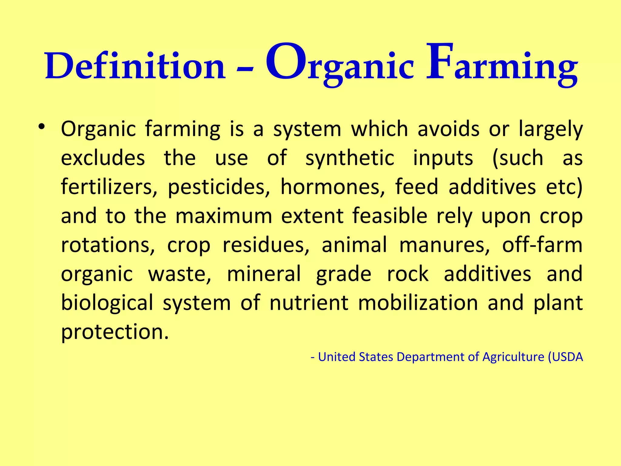 Climate change organic farming | PPT
