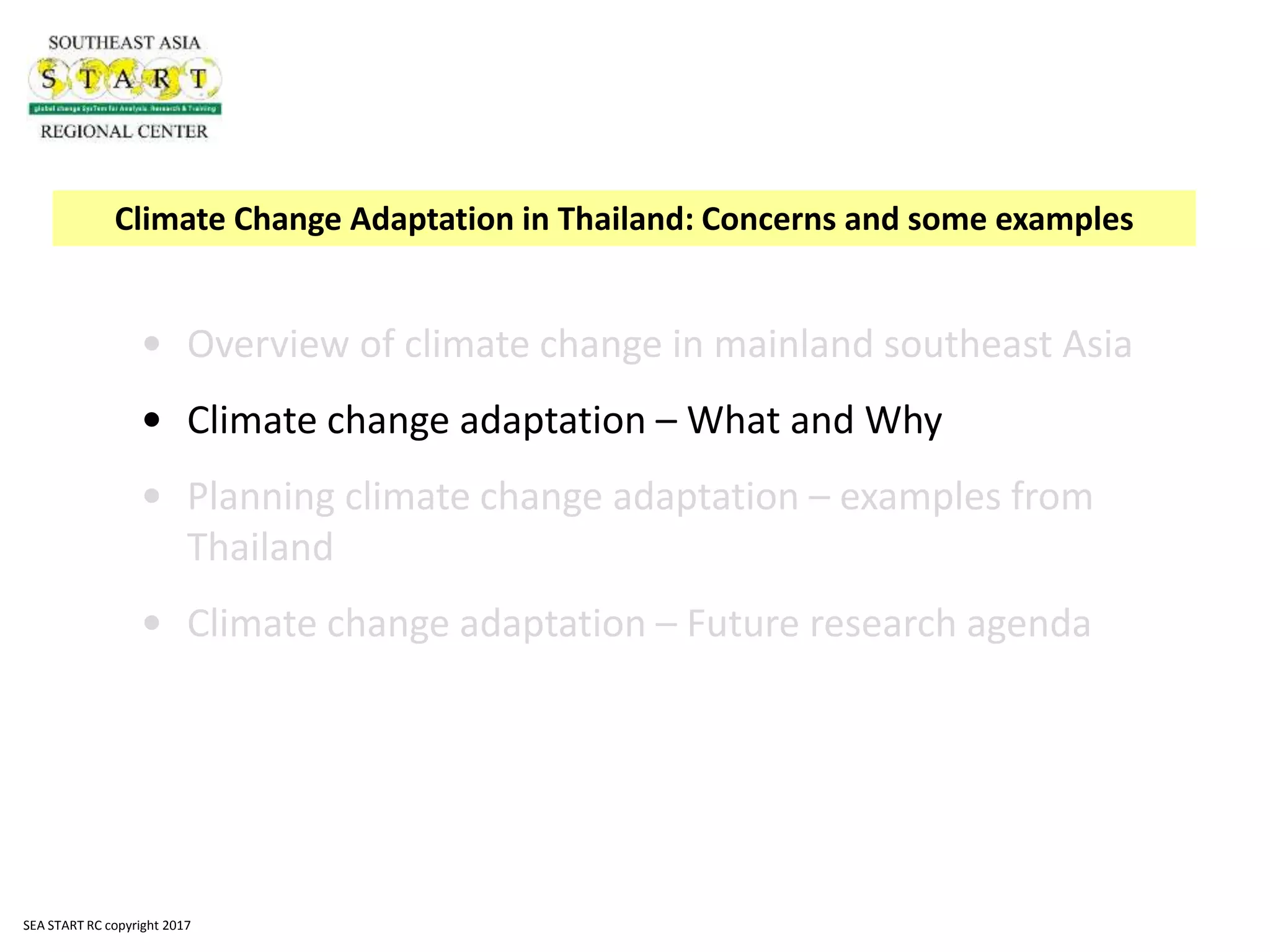 Climate Change Adaptation: Principle and Perspectives from Thailand ...