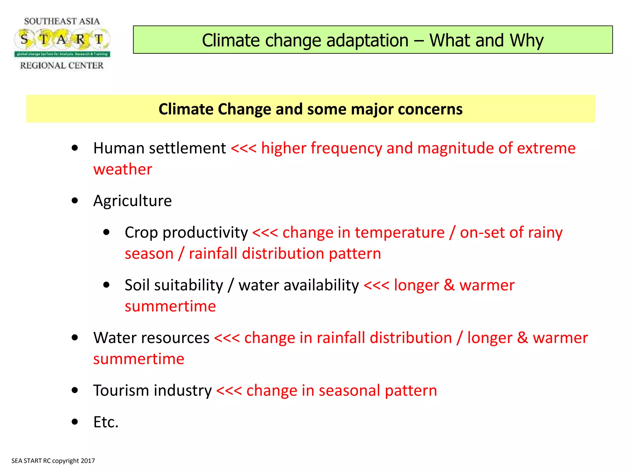 Climate Change Adaptation: Principle and Perspectives from Thailand ...