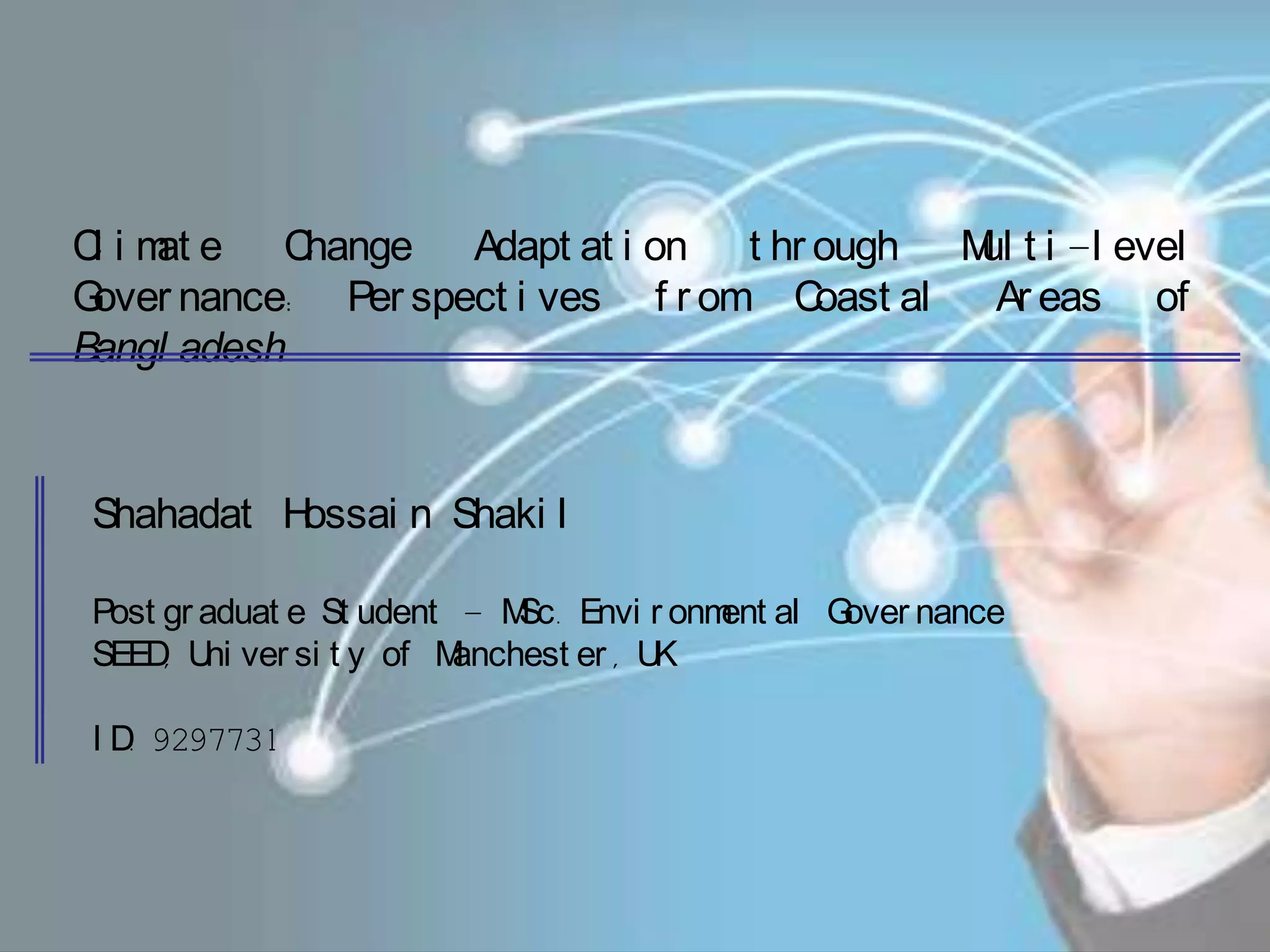 Climate Change Adaptation through Multi-level Governance: Perspectives ...