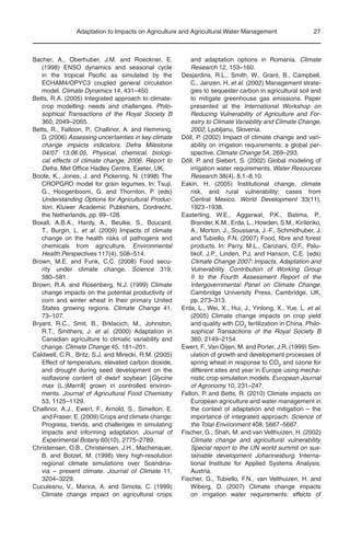 Climate change and agricultural water management in Developing ...