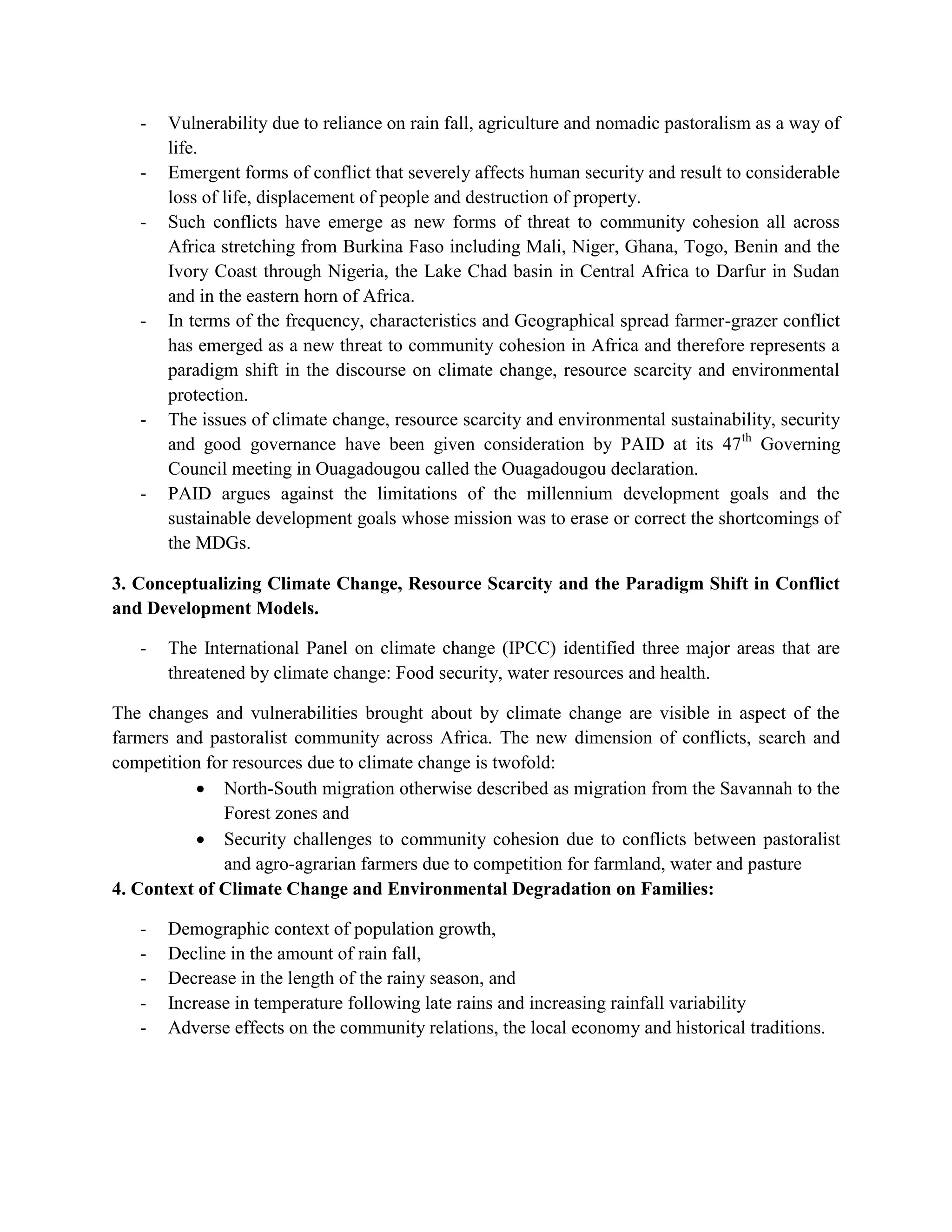 Theme: Interrogating Climate Change, Resource Scarcity and the Paradigm ...