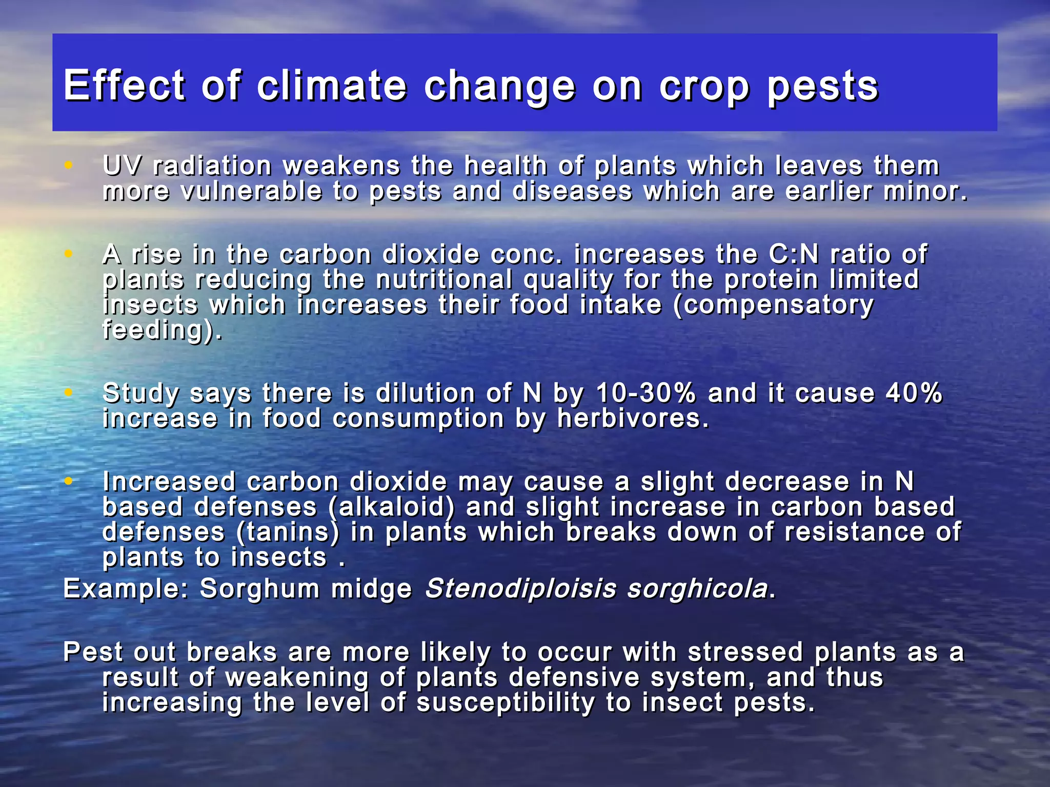 Climate change and crop pest scenario | PPT