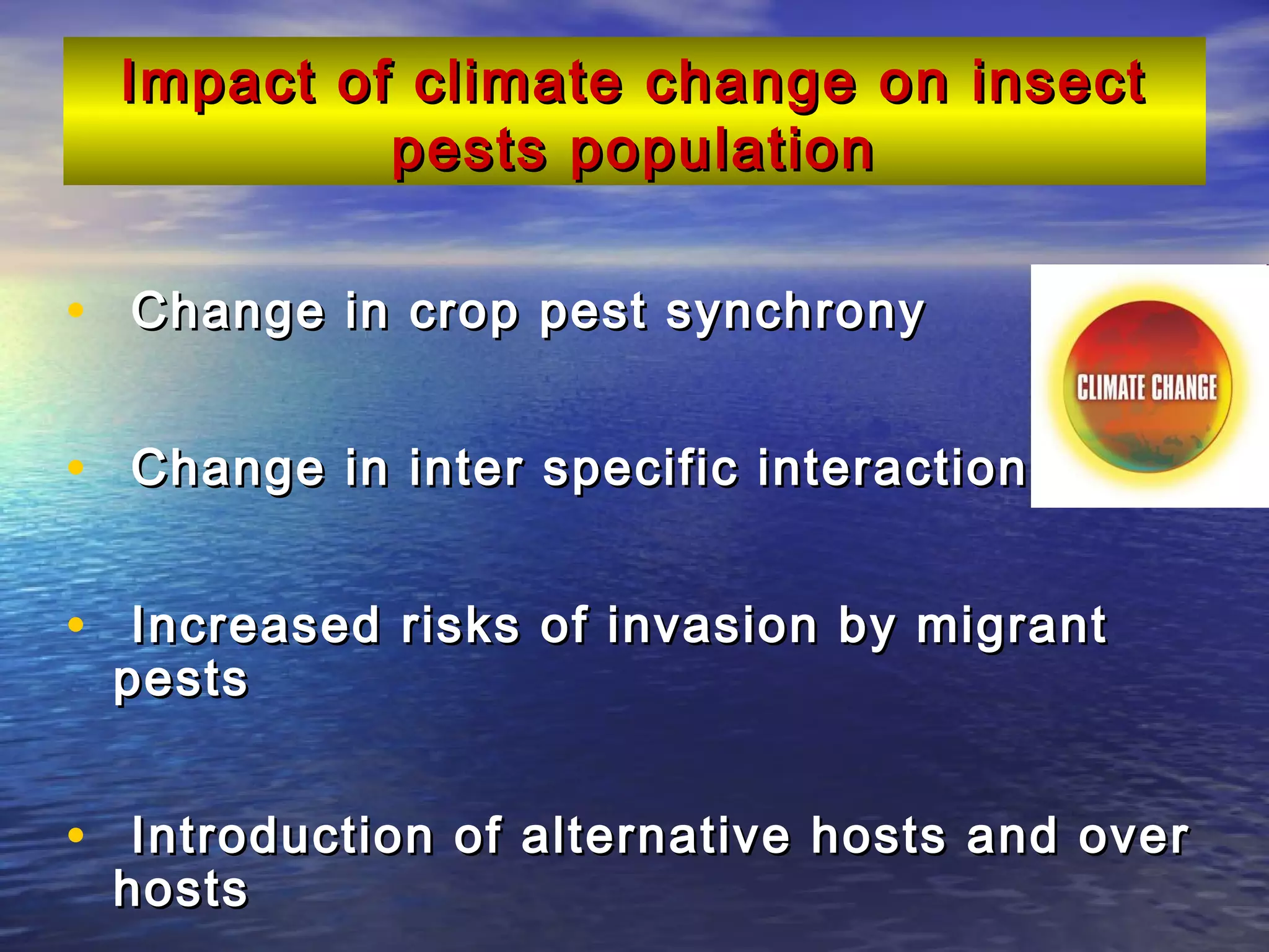 Climate change and crop pest scenario | PPT