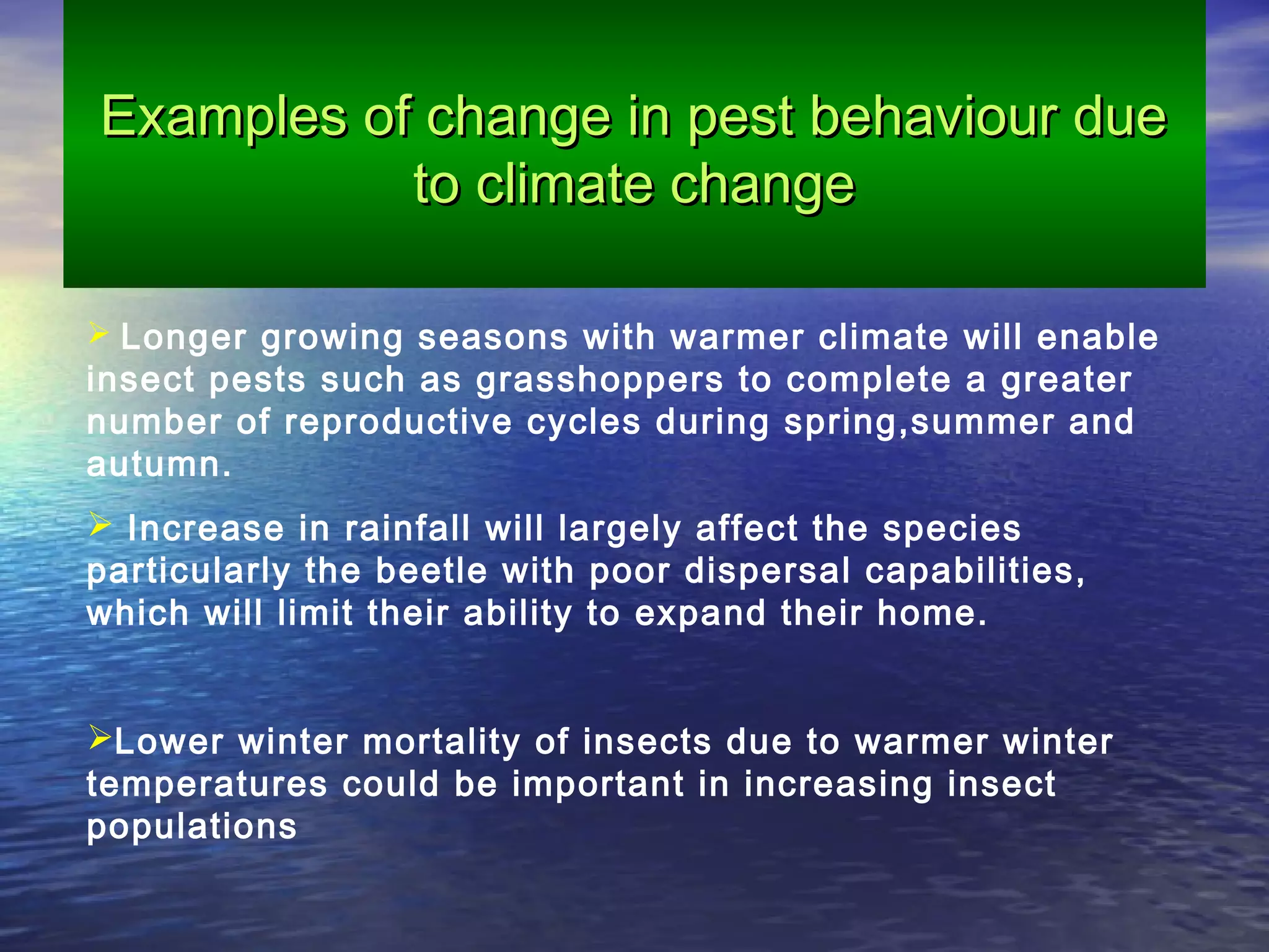 Climate change and crop pest scenario | PPT