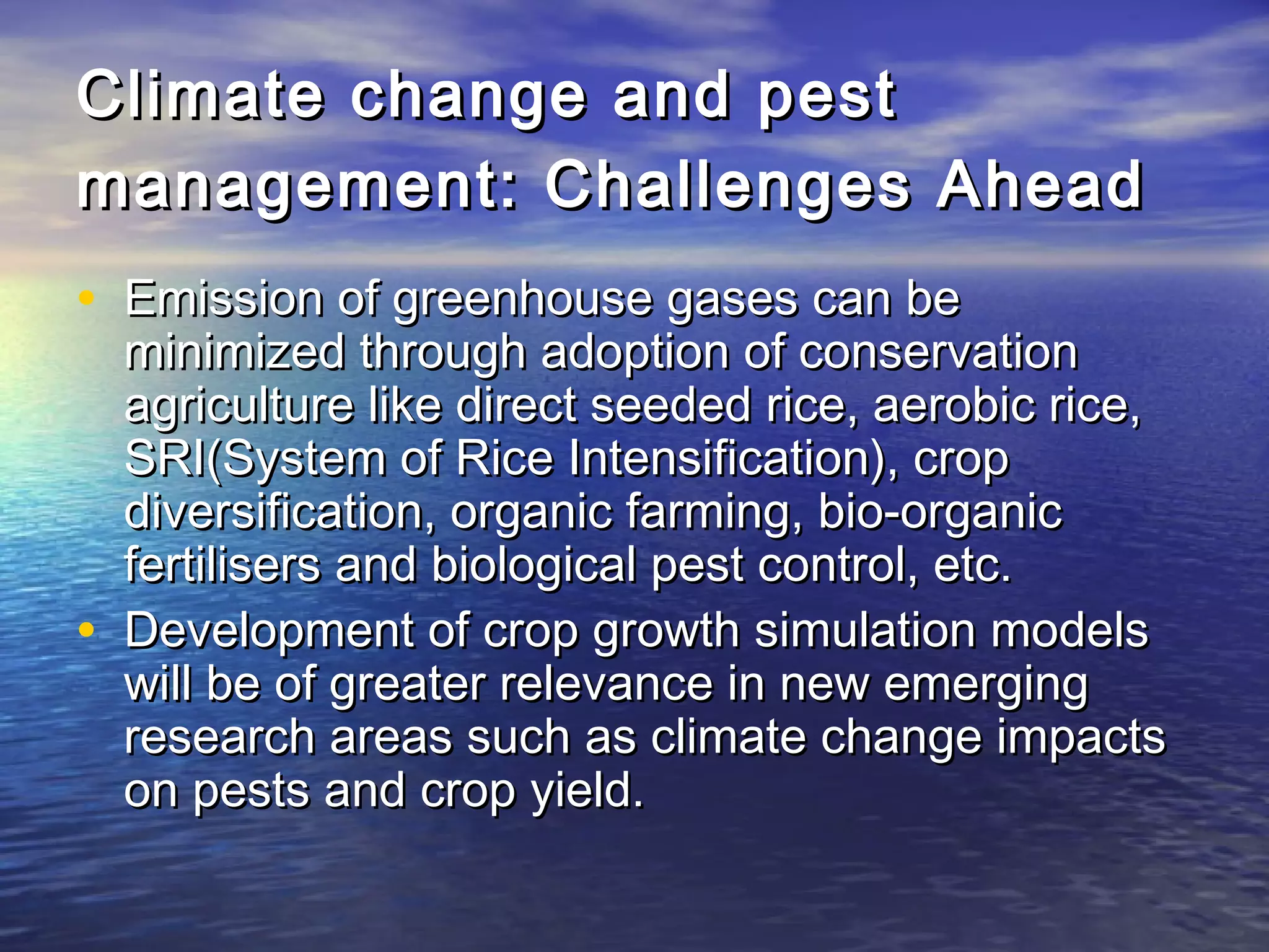 Climate change and crop pest scenario | PPT