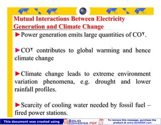 Climate change and electricity generation | PPT