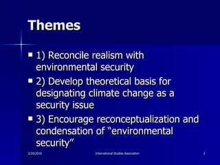 Climate Change And Environmental Security | PPT