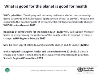 Climate change and health: a framework for action | PPTX