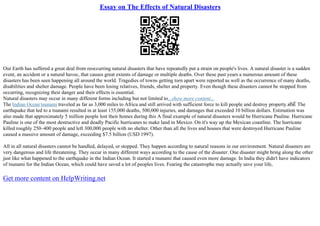 Climate Change And Natural Disaster | PDF