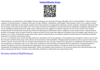 Climate Change And Natural Disaster | PPT