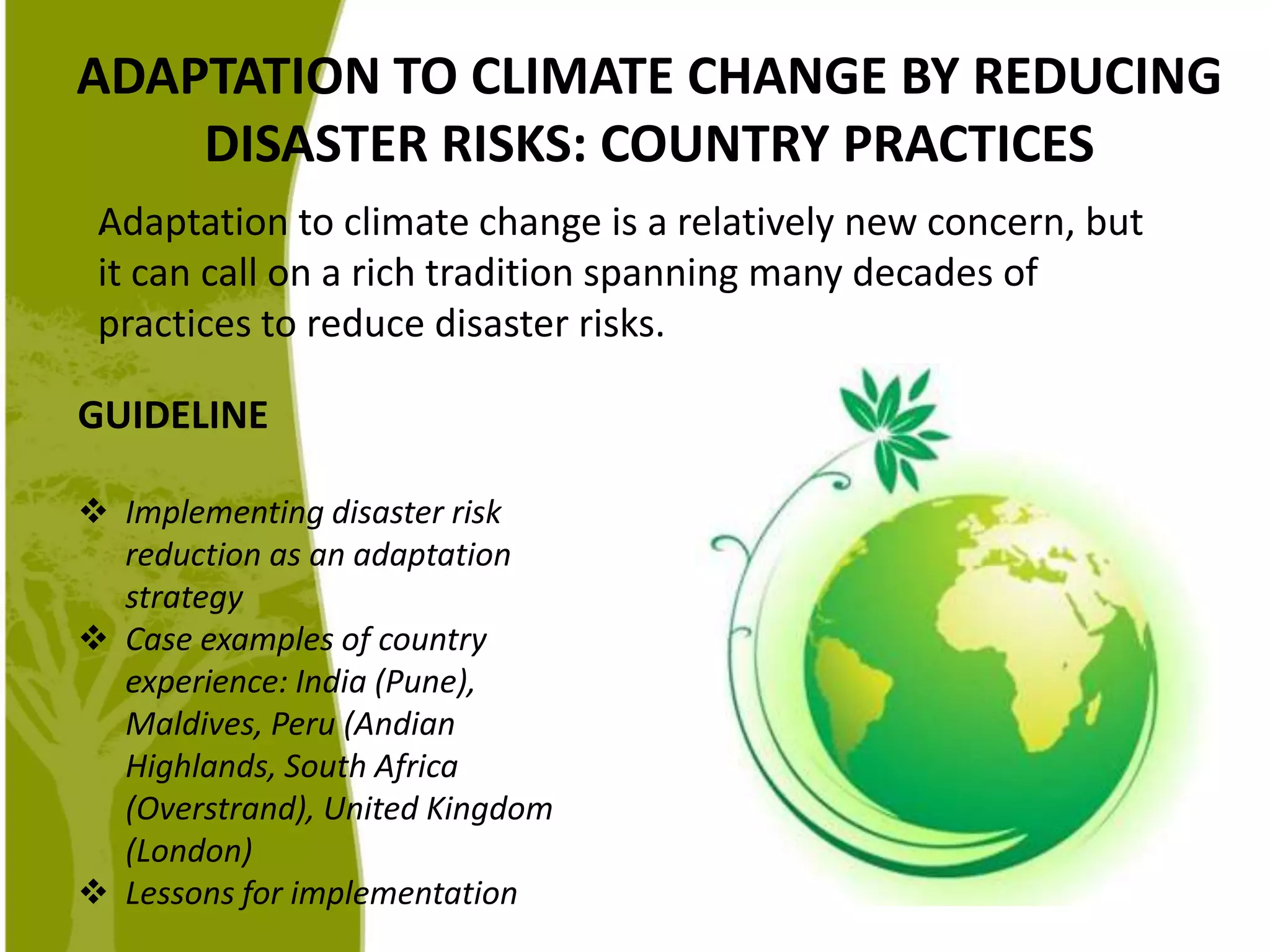 Climate change and prevention of natural disasters | PPTX