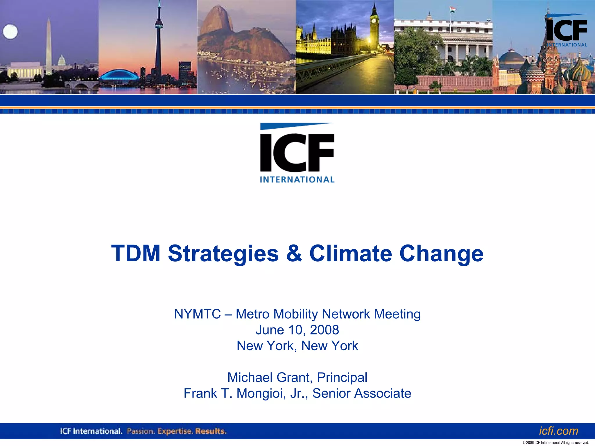 Climate Change And Tdm Strategies Presentation | PPT