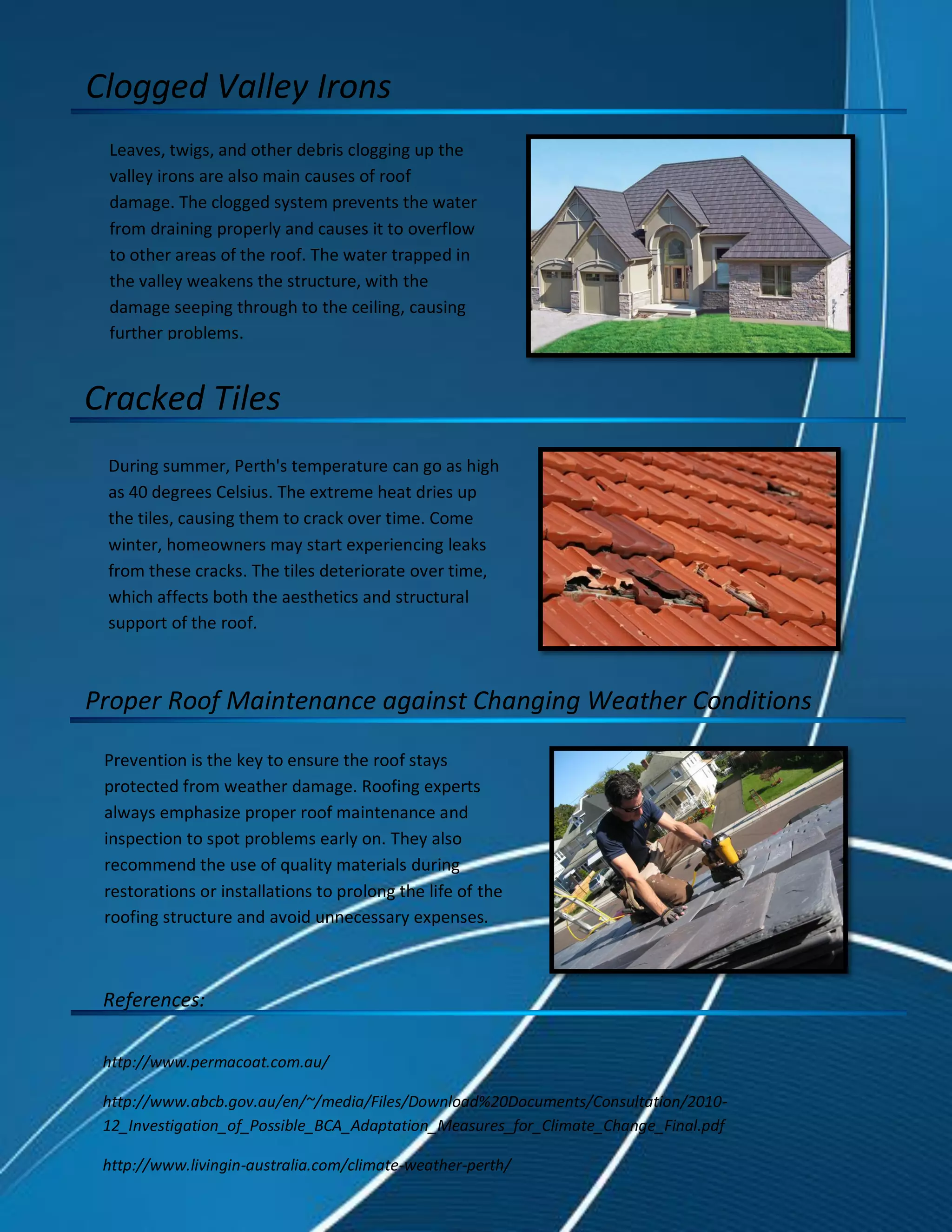 Climate Change and the Roof: Top Problems of Perth Homeowners | PDF