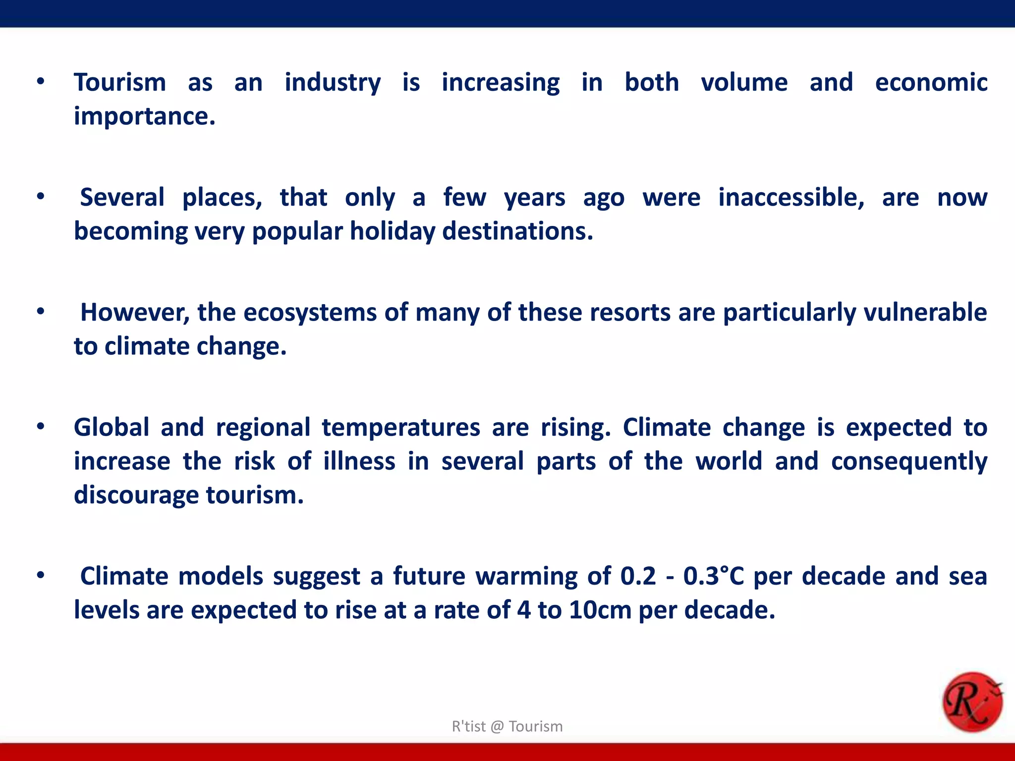 Climate change and tourism | PPTX