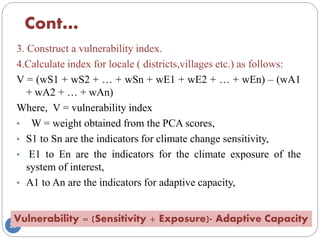 Climate change and vulnerability assessment in agriculture | PPTX | Agriculture | Industries