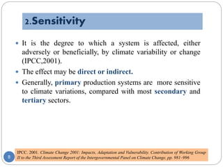 Climate change and vulnerability assessment in agriculture | PPTX ...