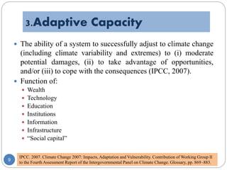 Climate change and vulnerability assessment in agriculture | PPTX