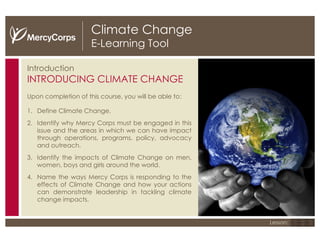 Climate change e-learning tool - from Mercy Corps | PPT