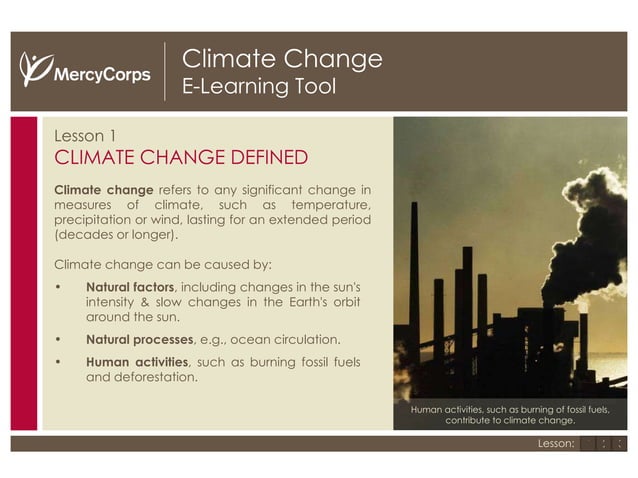 Climate change e-learning tool - from Mercy Corps | PPT