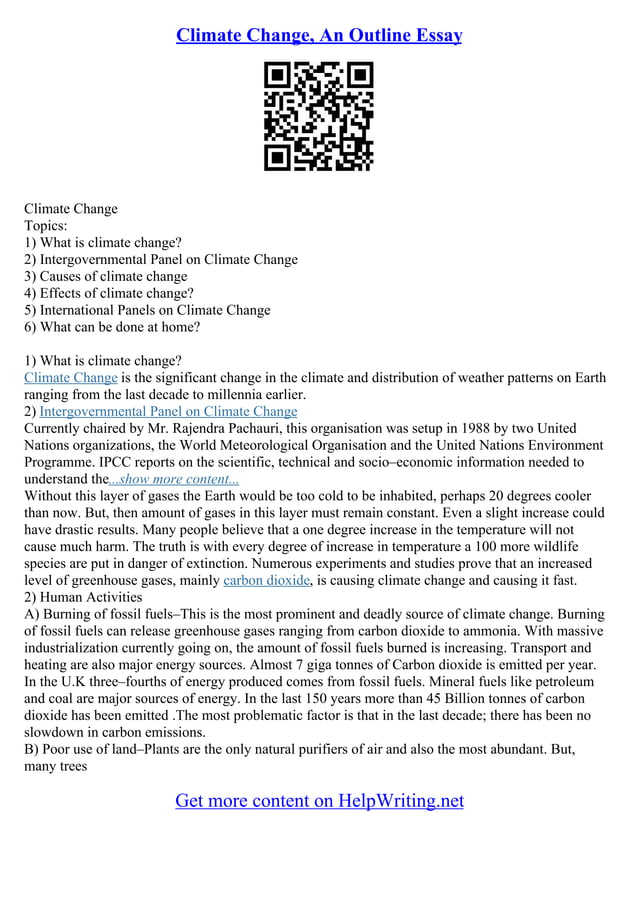 Climate Change Essays | PDF