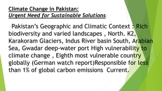 Climate Change Policy Of pakistan Presentation | PPT