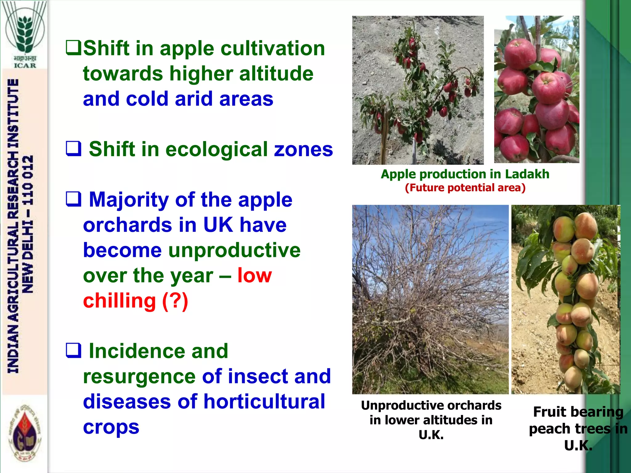 Climate change impact on productivity and quality of temperate fruits ...