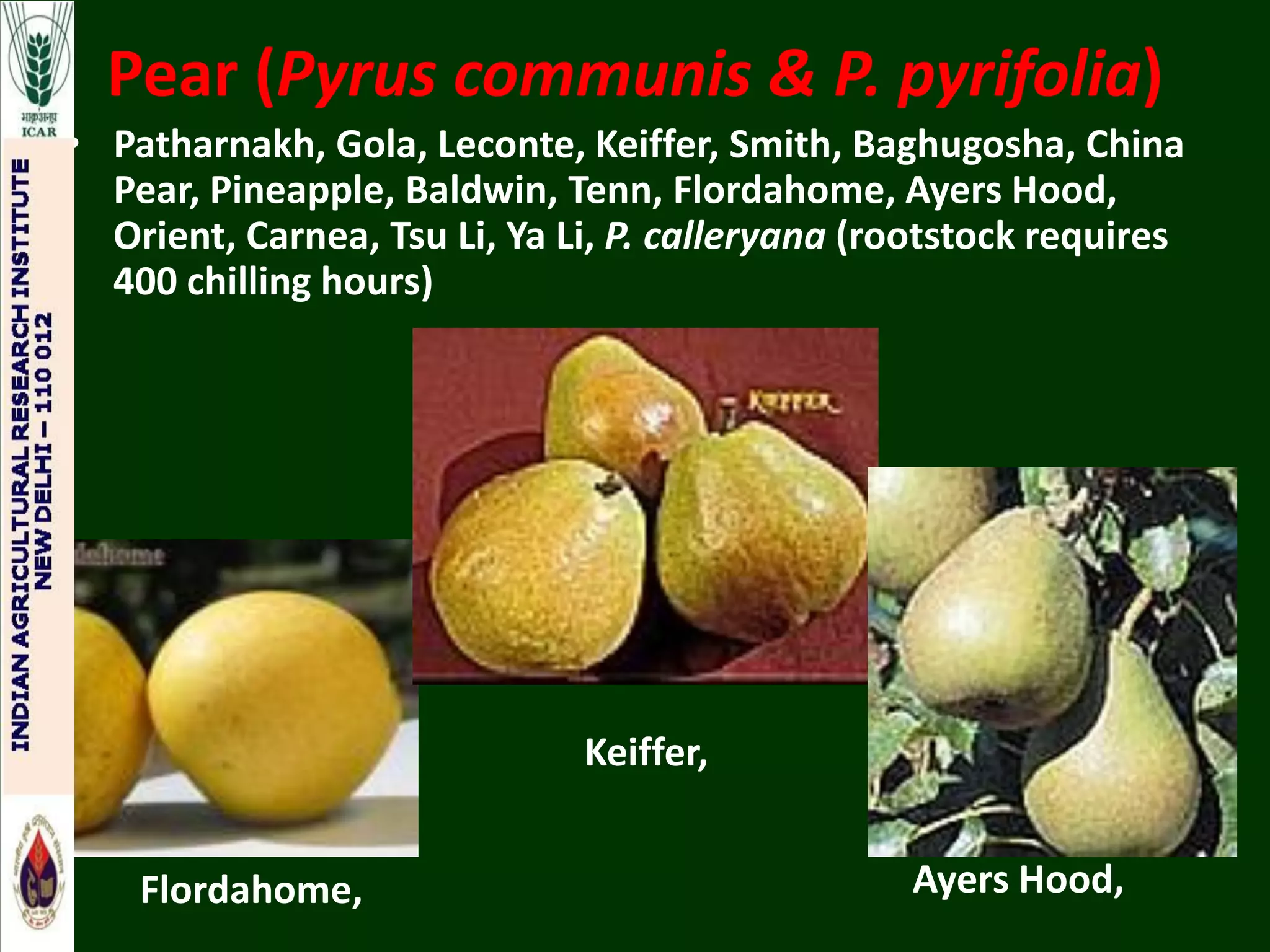 Climate change impact on productivity and quality of temperate fruits ...